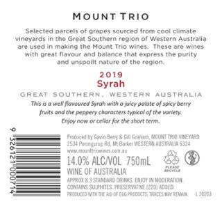 Mount Trio Syrah 2019 - The Real Review