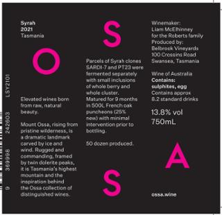 Ossa Syrah 2021 - The Real Review